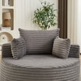 50" Round Chair Lounge Chaise, Oversized Round Lazy Sofa Chair, Fluffy ...