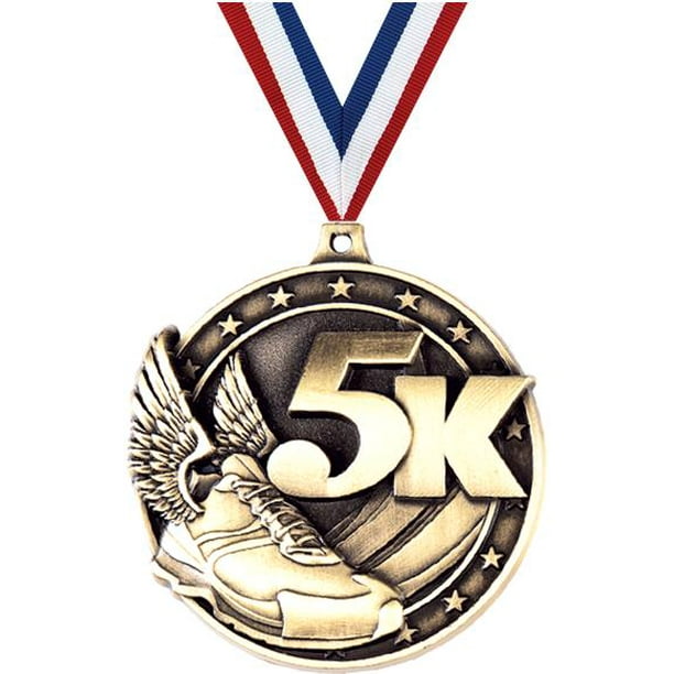 5K Medals, 2" Gold Diecast 5K Medal Award 1 Pack - Walmart.com ...