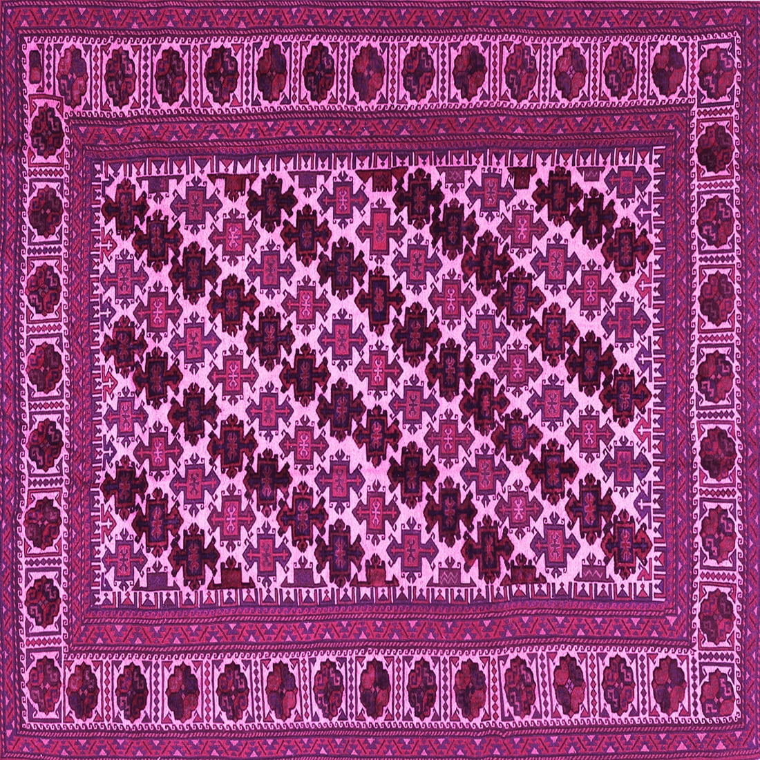 Ahgly Company Indoor Square Persian Pink Traditional Area Rugs, 6 ...