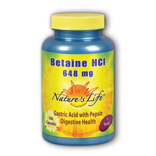 Suplemento Nature's Life Betaine HCl 100 Cápsulas | Walmart en línea
