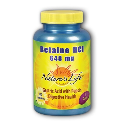 Suplemento Nature's Life Betaine HCl 100 cápsulas | Bodega Aurrera en línea