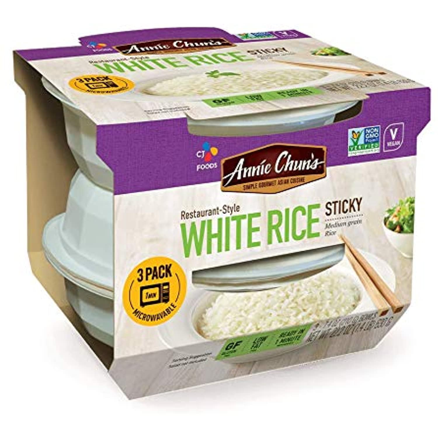 Annie Chuns Rice Sticky White, 22.2 Oz, Pack Of 3 - Walmart.com
