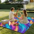 Abstract Gradient Art Outdoor Rug 5x8 ft Blue Purple Yellow Ombre ...
