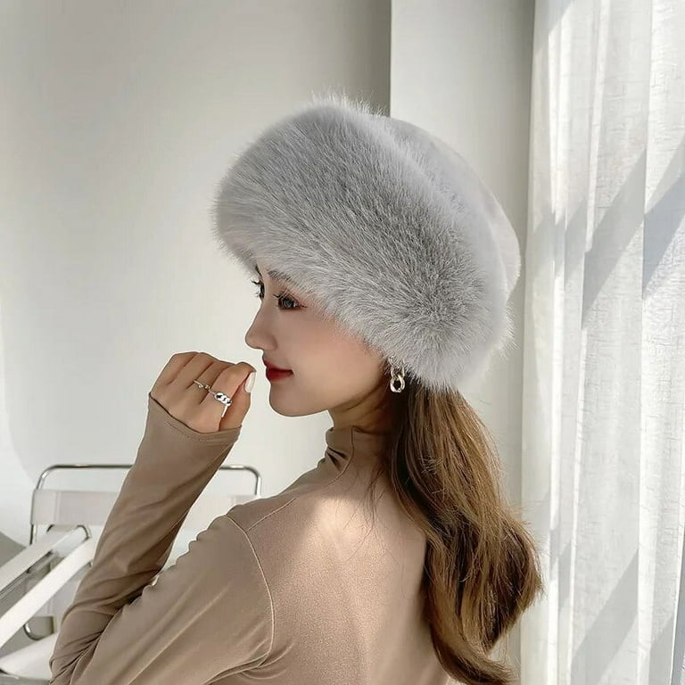 SikaFu Winter Warm Hat For Women Snow Ski Cap Female Faux Fox Fur Bomber Hat Windproof Fluffy Hats for Lady Russian Hat Ushanka