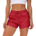 AherBiu 2 in 1 Trackshorts for Women Workout Shorts Drawstring Elastic ...