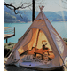 7’x7’x6.5’Outdoor Cotton Canvas 2-3 Person Bell Teepee Tent with Double ...