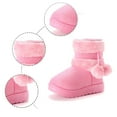 DHFJKG Little Big Kids Girls Snow Boots Fuzzy Lining Insulated Pom-Pom ...