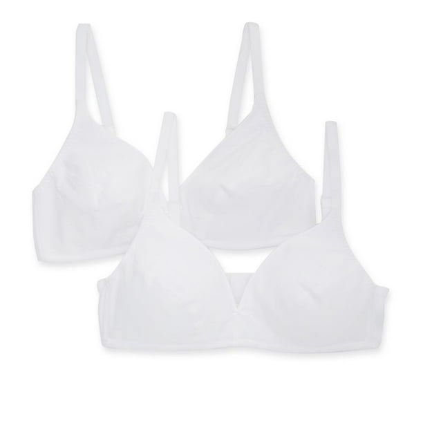Women's Fruit Of The Loom 96255 Cotton Wire-Free Bra - 2 Pack (White ...