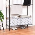 2PCS Fabric Storage Baskets with Iron Frame Foldable Storage Bins with ...