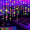 115feet Paper UV Round Neon Garland Streamers Black Light Decorations ...