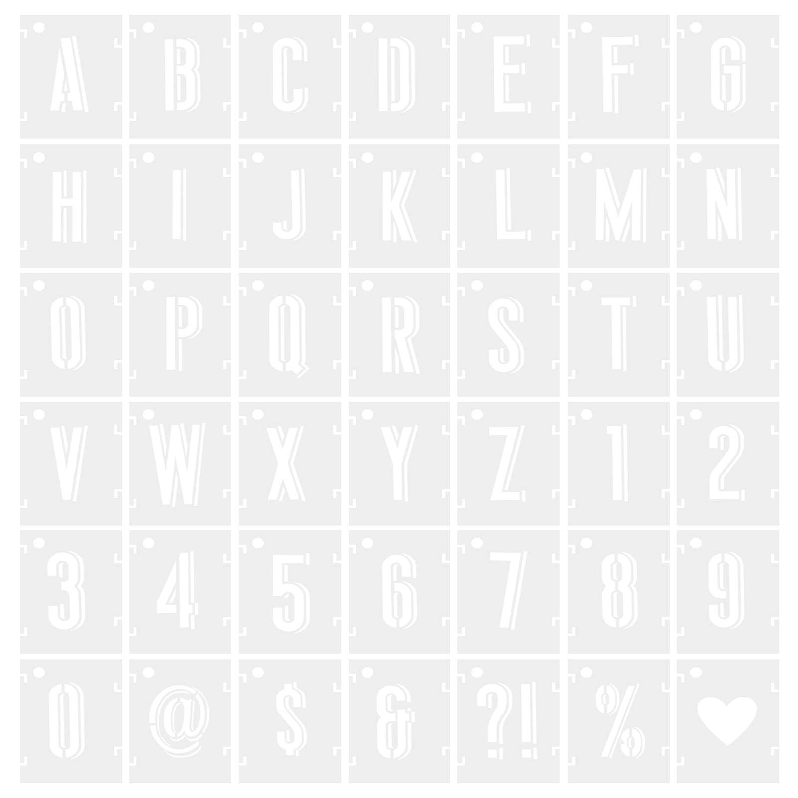 Uxcell 2 Inch Letter Number Stencils 2.5" Width Alphabet Numbers Symbol ...