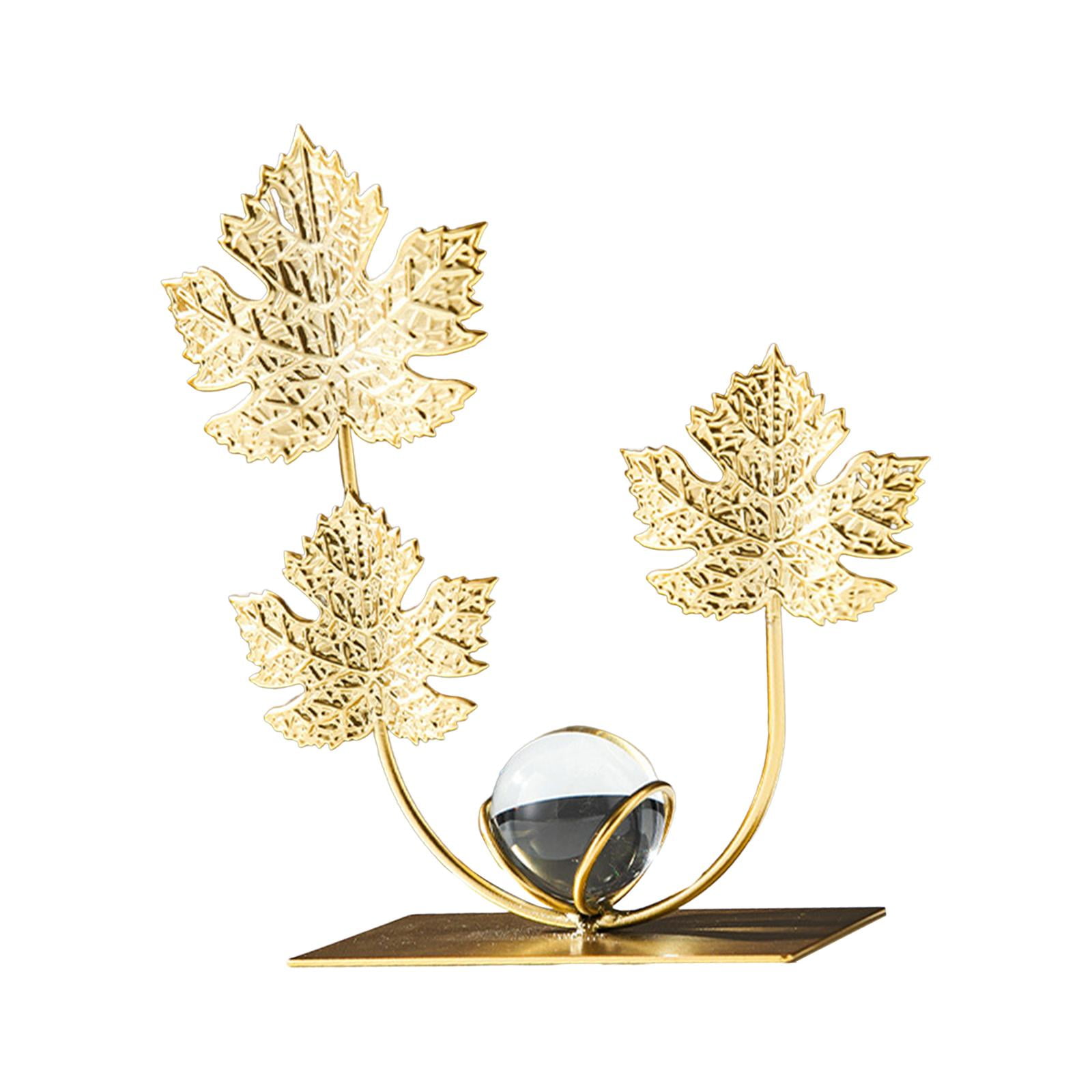 Wrought Iron Leaves Statue Leaf Sculpture Hotel Decorative Cabinet ...