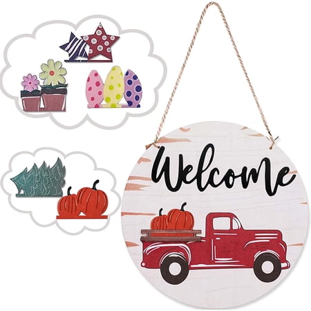 Farmhouse seasonal front door sign porch wall hanging decorative sign ...