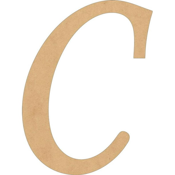 Wooden Script Letters, Unfinished 8'' Tall Alphabet C, Blank Wall Craft ...