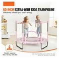 60" Trampoline for Kids, Mini Toddler Trampoline with Net Indoor ...
