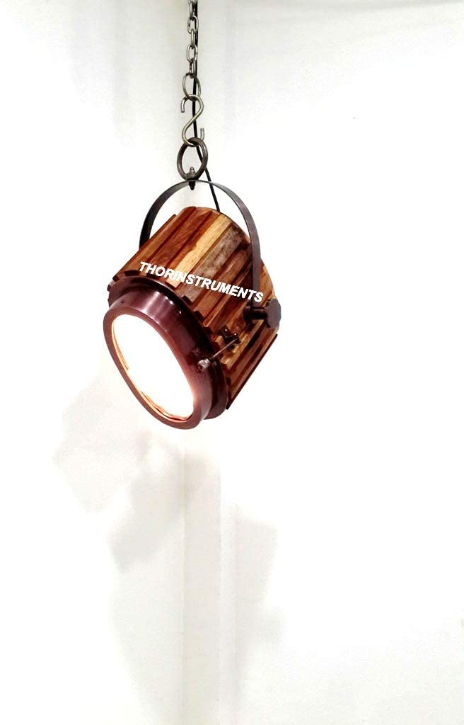 Nautical Vintage Ceiling Pendant Copper Wooden Hanging Light Home Decor ...