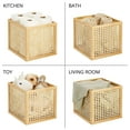mDesign Natural Cane Square Storage Organizer Bin, 6 Pack, Natural ...