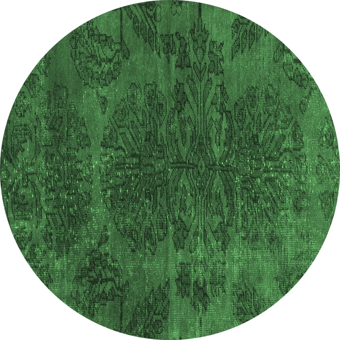 Ahgly Company Indoor Round Abstract Emerald Green Modern Area Rugs, 8 ...