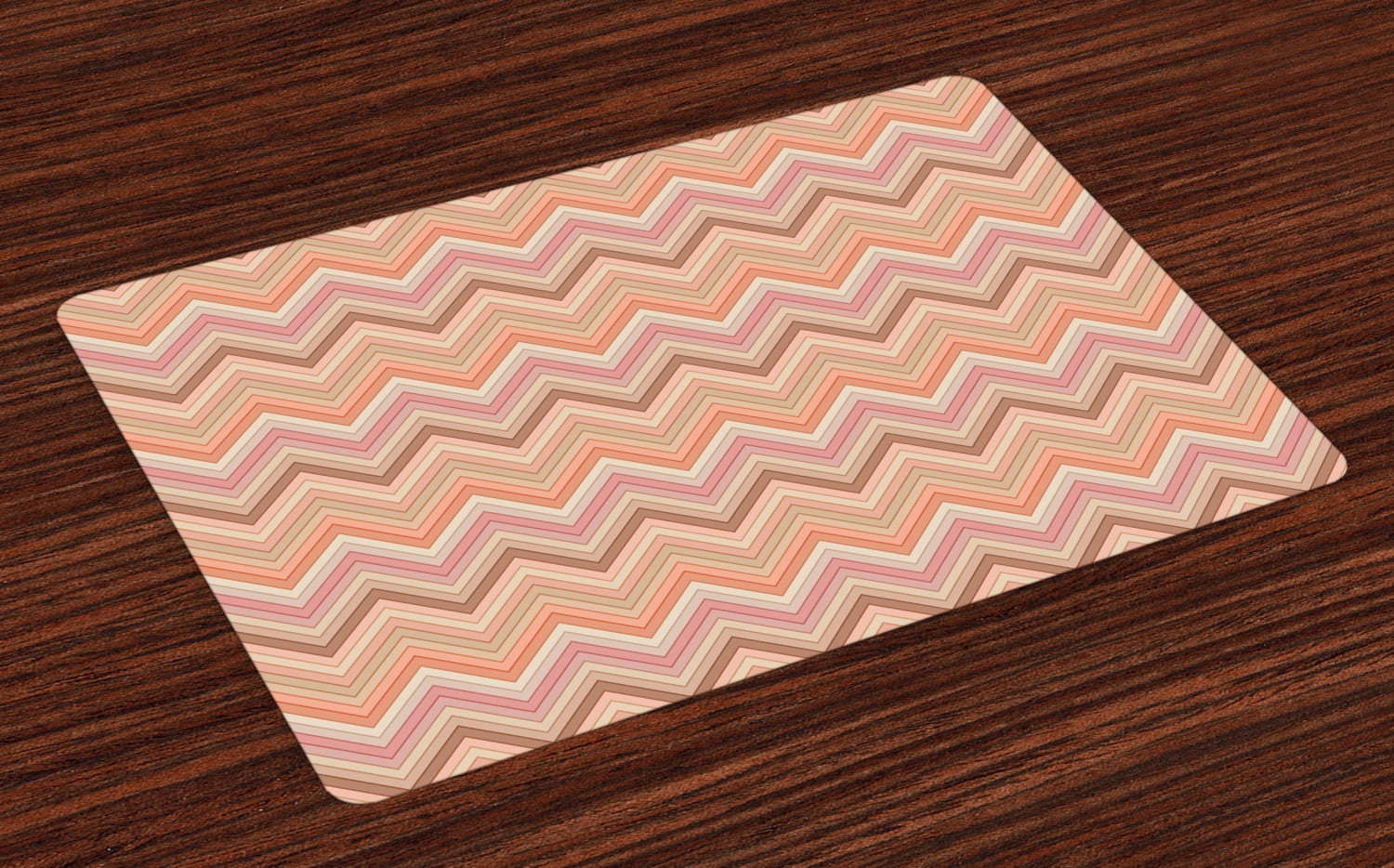 Ambesonne Peach Place Mats Set of 4, Zigzag Vintage Design, Standard ...