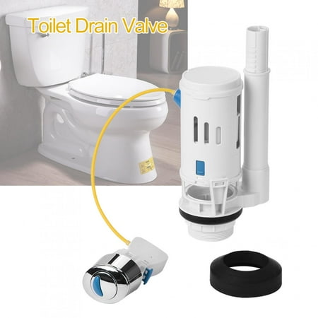 ABS Toilet Fitting Push Button Dual Drain Flush Valve Water Tank ...