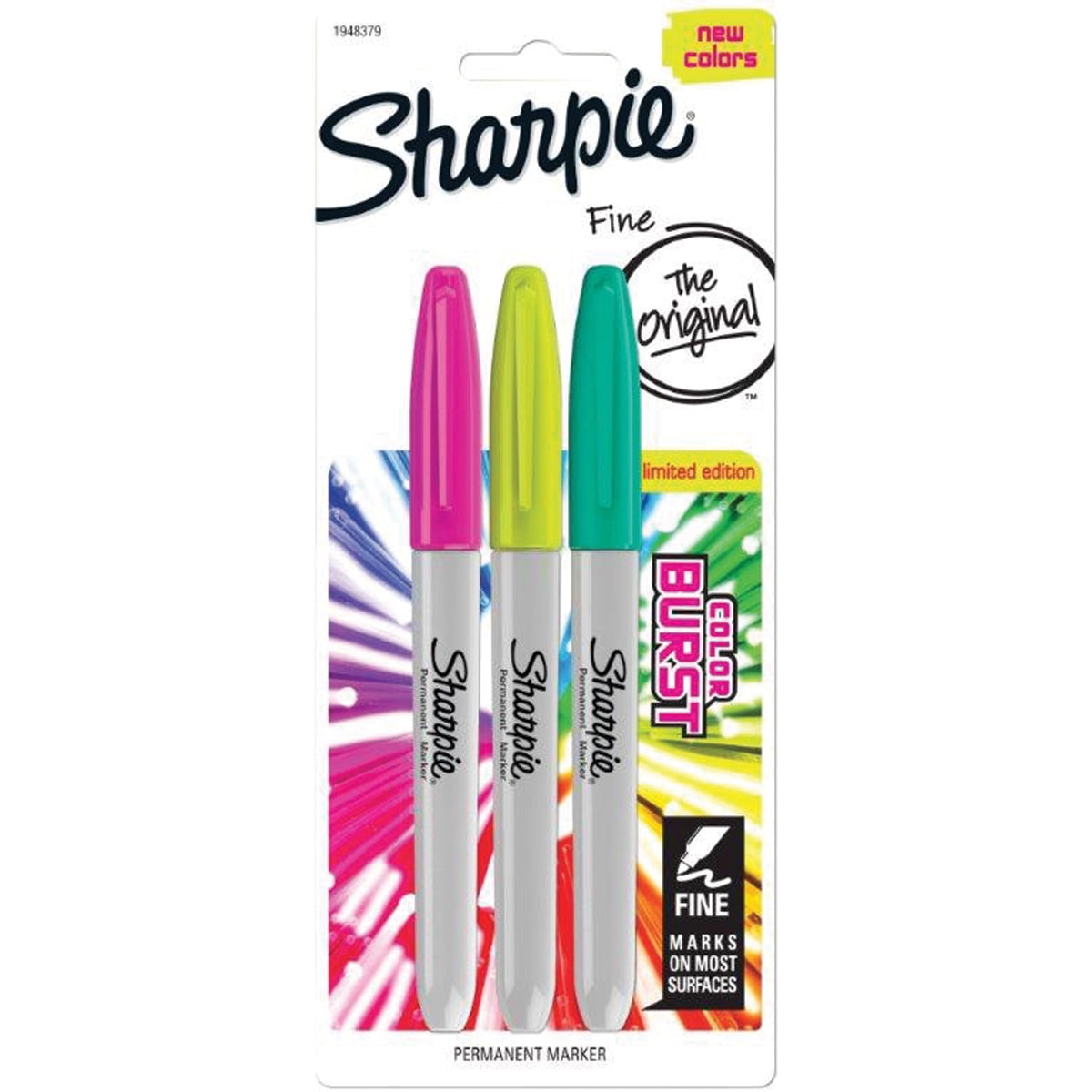 Sharpie Color Burst Fine Permanent Markers 3/Pkg-Assorted | Walmart Canada