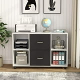 TribeSigns 2 Drawer Wood File Cabinet Letter Size, Large Mobile Lateral Filing Cabinet Printer ...