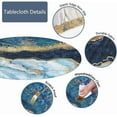Blue Gold Marble Tablecloth Round Stone Texture Liquid Paint Glitter ...