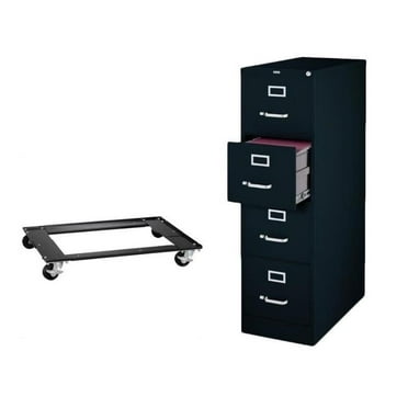 2 Piece File Cabinet in Charcoal and Adjustable File Caddy in Black ...