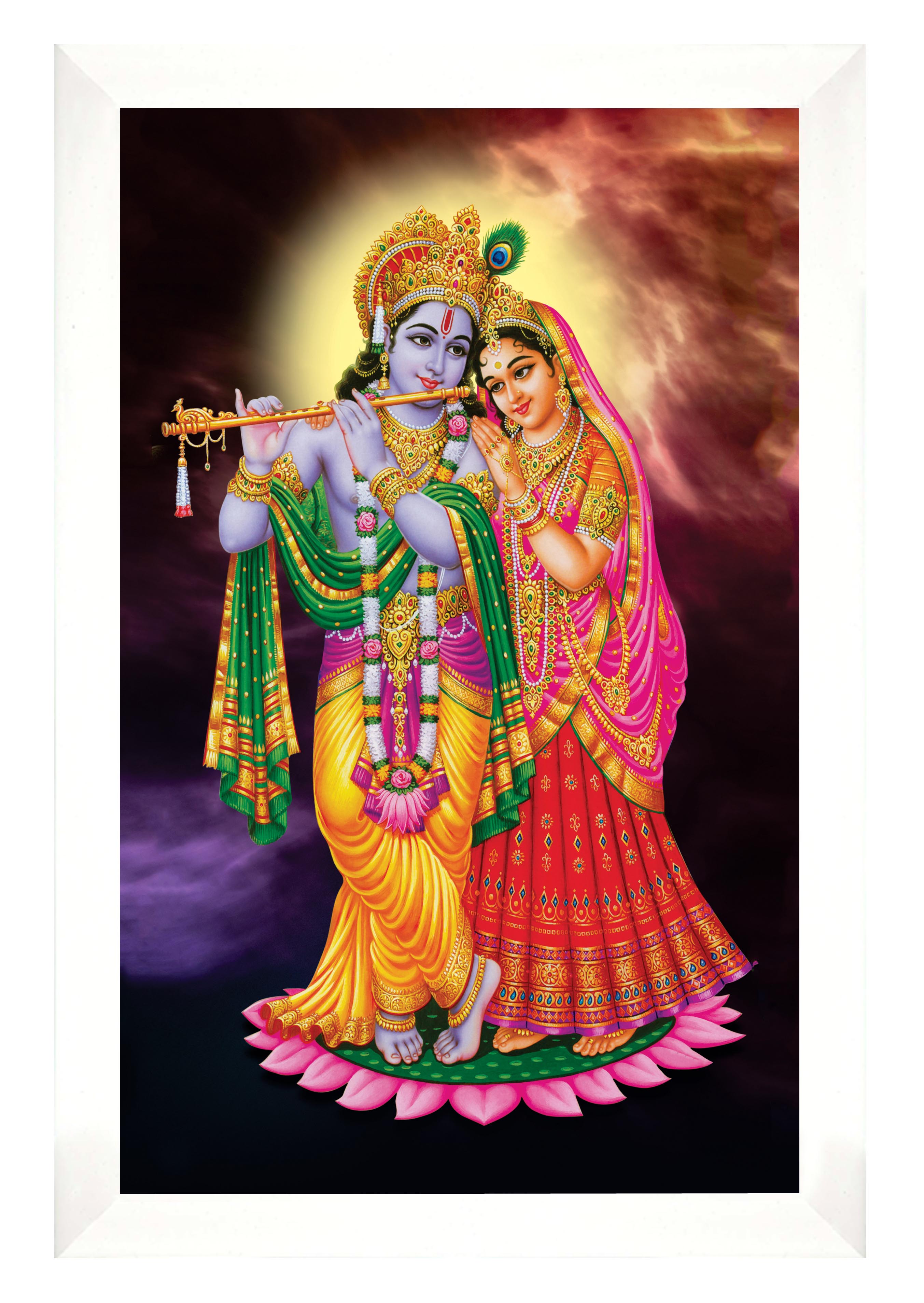 IBA Indianbeautifulart Radha Krishna Picture Frame Religious Poster