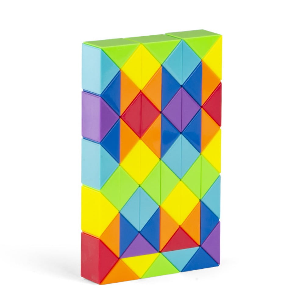 Rainbow Color Wedges Magic Snake Cube Twist Puzzle 3D Brain Teaser ...