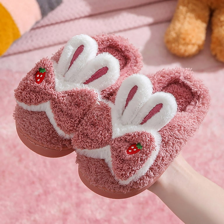 Winter Non Slip Children Kids Slipper Boots Warm Plush Cotton Slippers Slip on Boot Slippers Parent Child Mother and Big House Slippers Daughter Cute Home indoor Girls Slippers Walmart