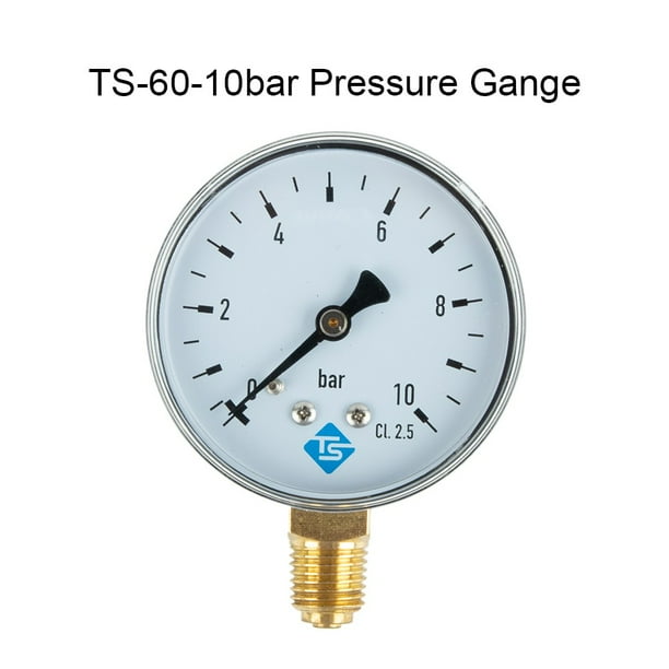 MYG Oil Water Pressure Gauge 1/4 Inch NPT 0-10 Bar Side Mount Manometer ...