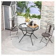 35" Round Patio Table, Outdoor Bistro Dining Set, French Cafe Style ...