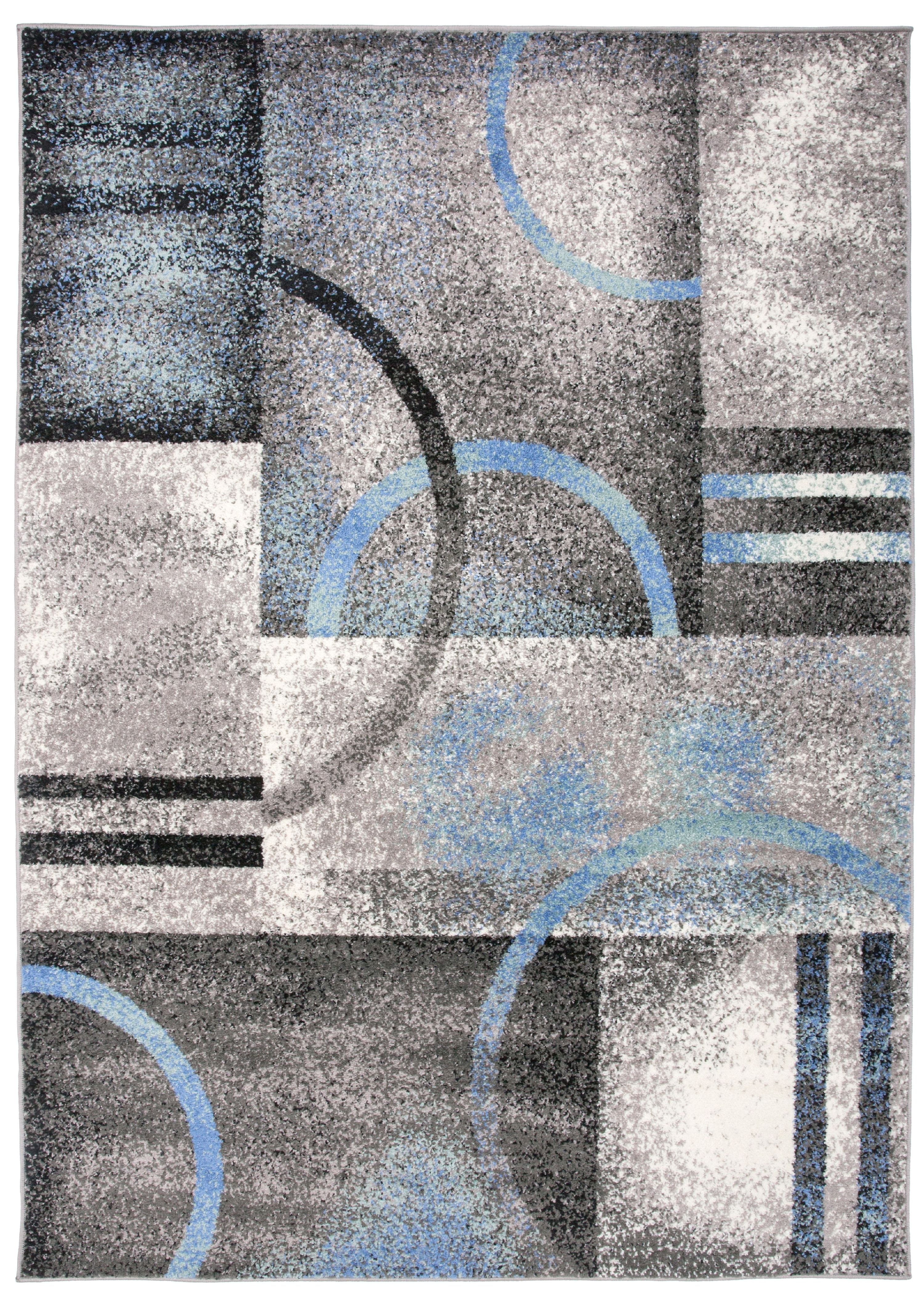 Modern Geometric Circles Area Rug 7' 10" x 10' Gray - Walmart.com