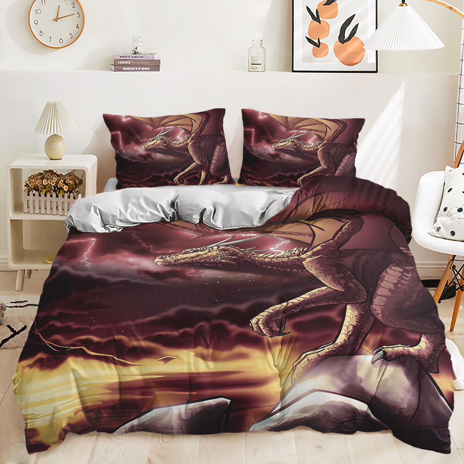 Hosima 3-Piece 3D Digital Duvet Cover With Pattern Composed Of Multiple ...