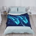 Dolphin Blanket Minimalist Cottagecore Style Marine Life Art Throws ...