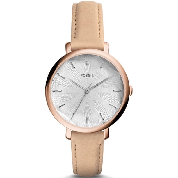 Fossil Women's Kayla Silver Dial Pink Leather Watch ES4572