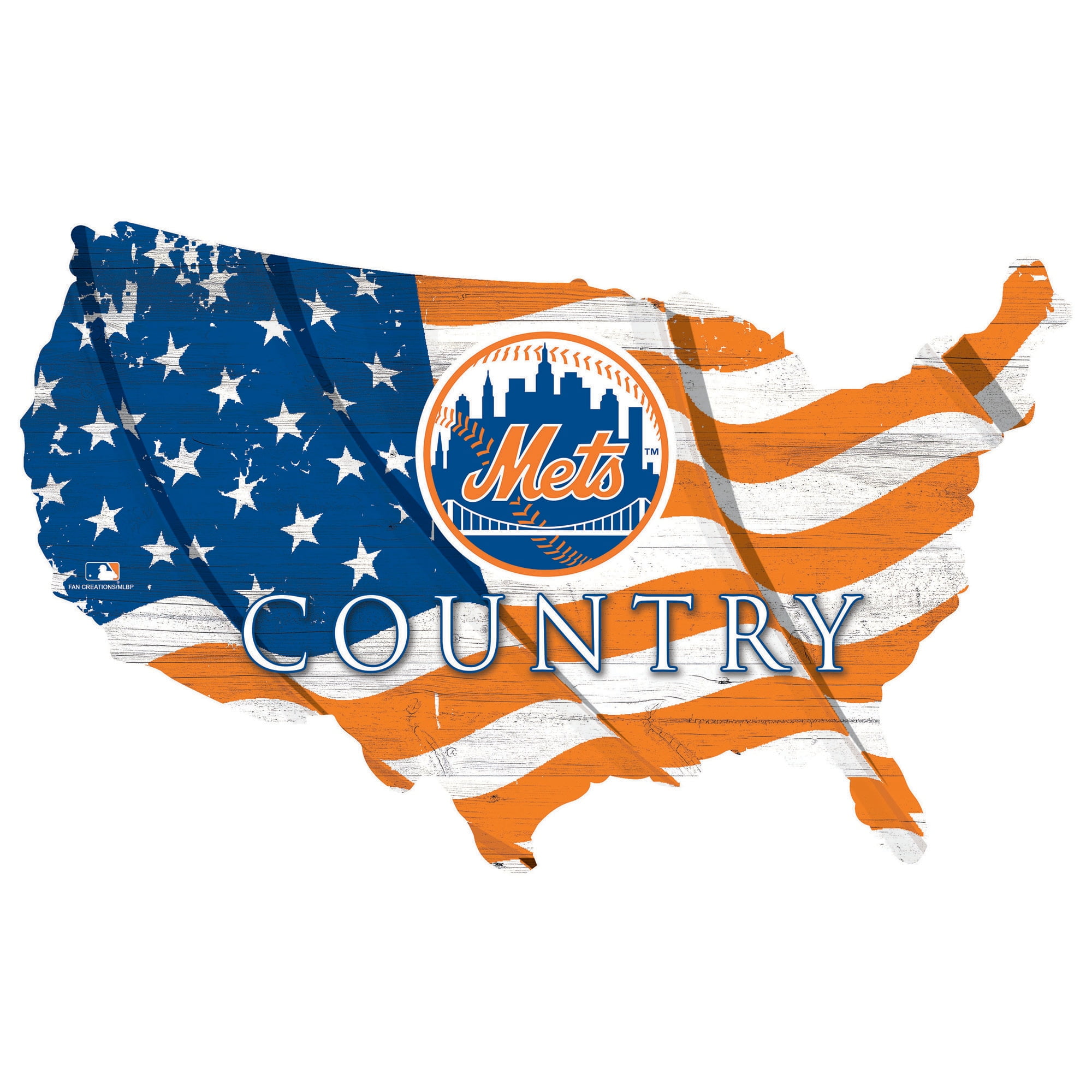 New York Mets USA Flag Cutout Sign - Walmart.com - Walmart.com