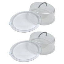 BCL Reusable Plastic Cake Container with Lid (2 Pack), Clear Dome ...