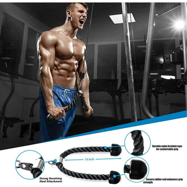 Heavy Duty Tricep Rope Pull Down Rope,Compatible with Pulldown Cable ...