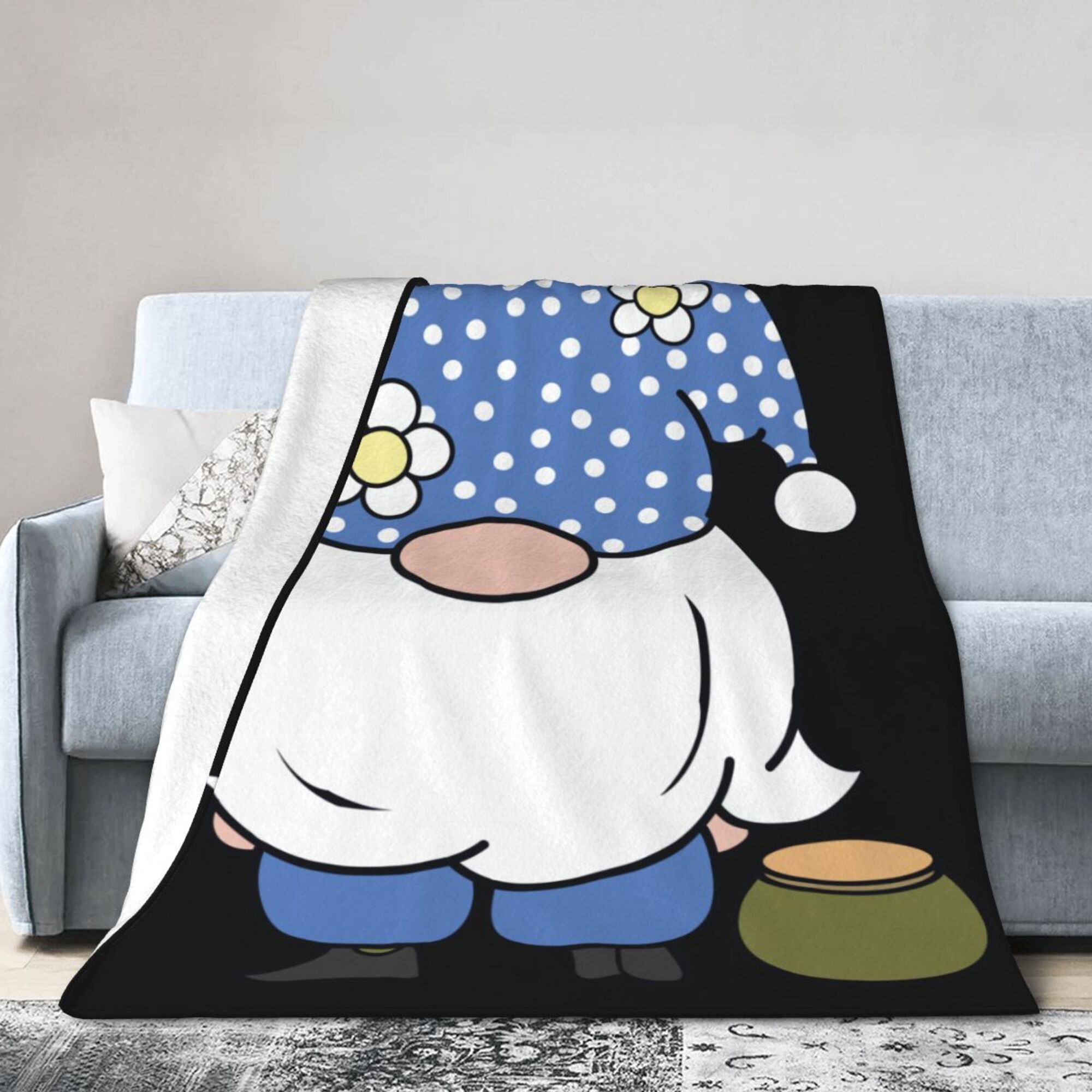 Throw Blanket Gnome Dwarf For Couch-Ultra-Soft Micro Fleece Sofa Bed ...