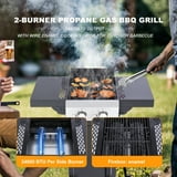 Nice Cooker 2-Burner Propane Gas BBQ & Pizza Oven 12" Pizza Maker 2-in ...