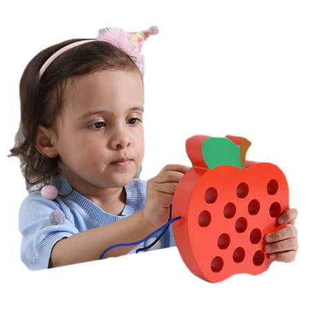 Threading Fruit Educational Toys Wooden Lacing Toy Threading Fruit Eat ...
