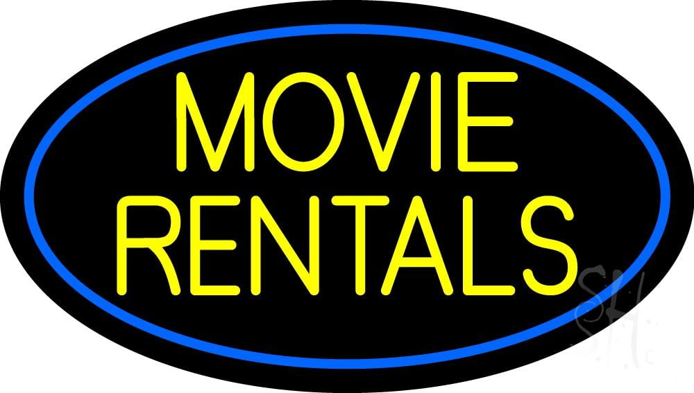 Yellow Movie Rentals LED Neon Sign 20" Tall x 37" Wide - inches Black ...