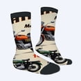 Four Seasons Universal Socks 2 Pairs of Vintage Motorcycle Design Socks Cream Background with ...