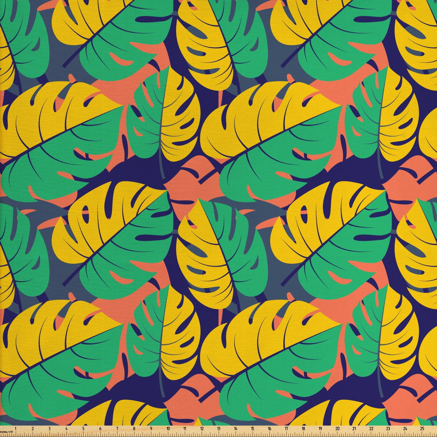 Exotic Fabric by the Yard, Colorful and Abstract Tropical Jungle ...