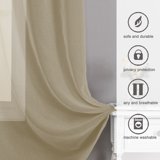 OVZME Farmhouse Taupe Solid Print Light Filtering Curtains, 40" x 84", 2 Panels - Walmart.com