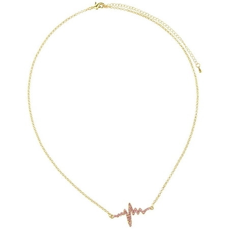 Silver/Gold Plated Lifeline Pulse Heartbeat Charm Open Heart Pendant ...