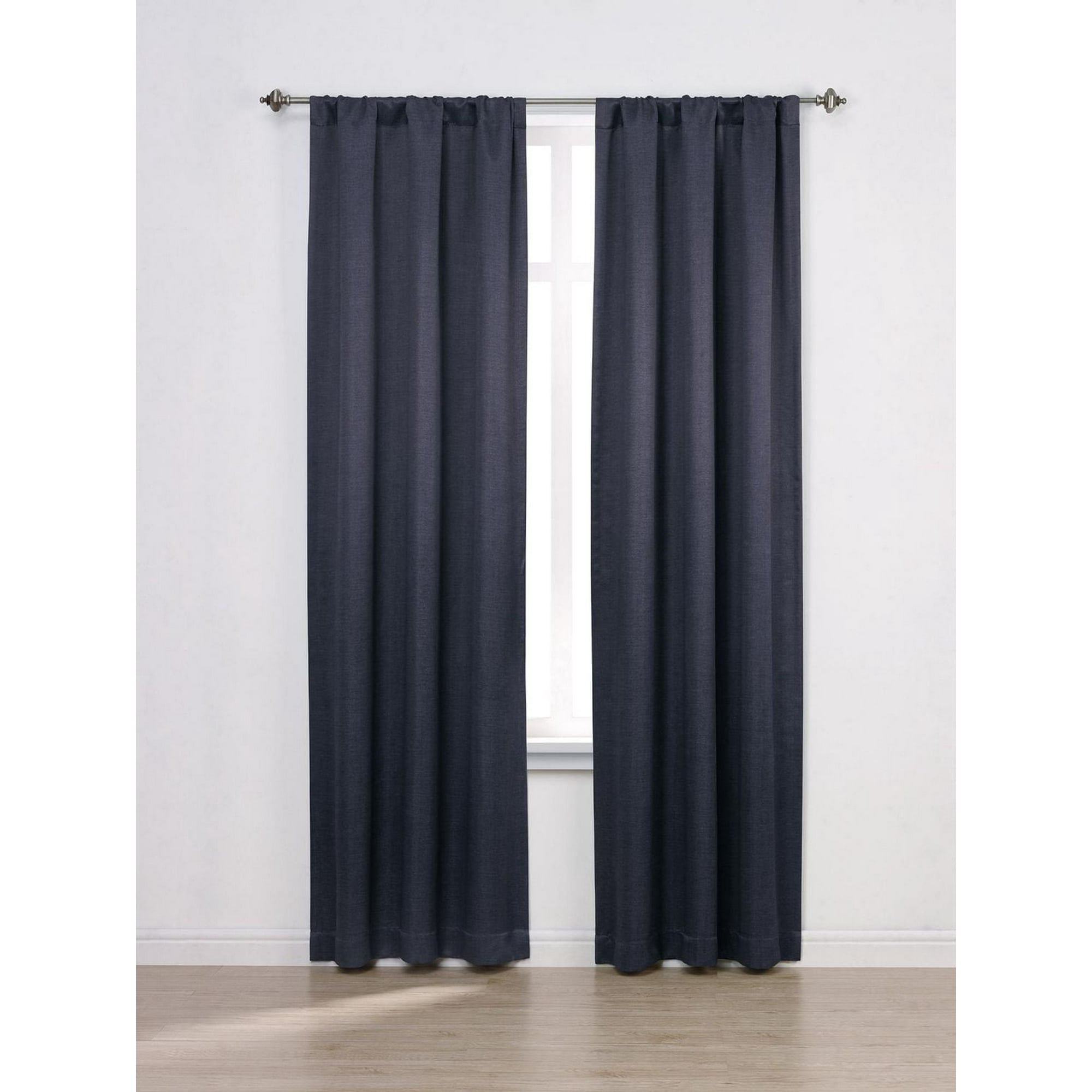 Click here for Mainstays Chambray Blackout 63 Window Curtains Pan... prices