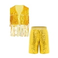YiZYiF Girls Sequins Tassel Vest and Pants Jazz Modern Hip Hop Dance ...